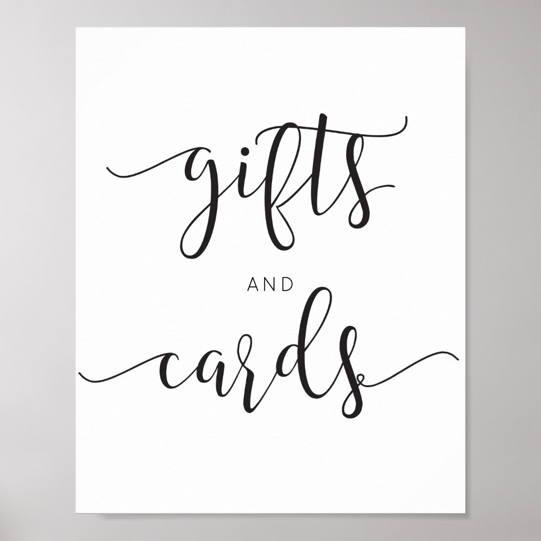 Rustic Script Gifts and Cards Sign | Zazzle