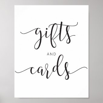 Rustic Script Gifts and Cards Sign | Zazzle