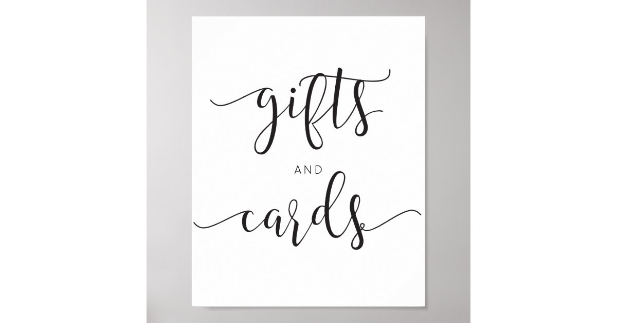 Rustic Script Gifts and Cards Sign | Zazzle
