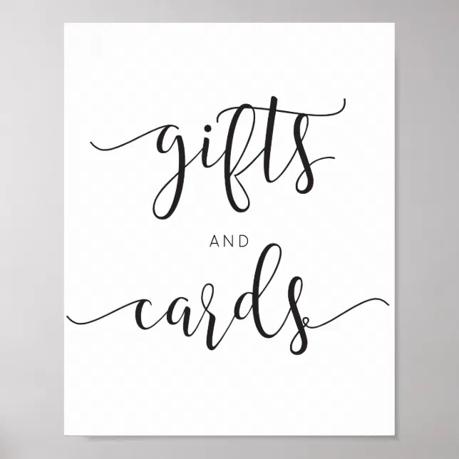 Rustic Script Gifts and Cards Sign | Zazzle