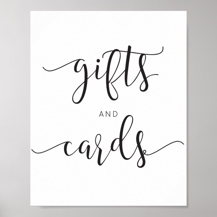 Rustic Script Gifts and Cards Sign | Zazzle