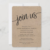 Rustic Script Kraft "Join Us" Any Occasion Invitation | Zazzle
