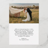 Rustic Script Modern Photo Wedding Thank You Card | Zazzle