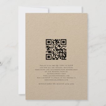Rustic Script QR Code Photo Overlay Wedding Invitation | Zazzle