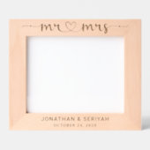 Rustic Script Wedding Heart Arrows Mr Mrs Engraved Frames | Zazzle