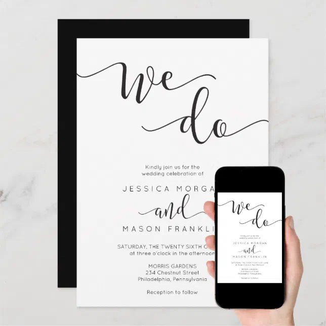 Rustic Script Wedding Invitation | Zazzle