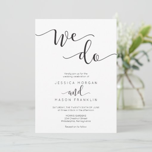 Rustic Script Wedding Invitation | Zazzle