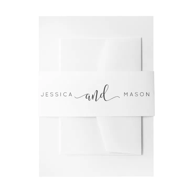 Rustic Script Wedding Invitation Belly Band | Zazzle