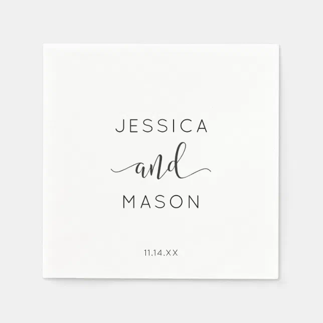 Rustic Script Wedding Napkin Cocktail Napkin | Zazzle