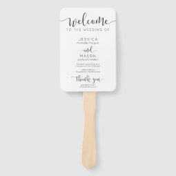 Rustic Script Wedding Program Fan Schedule | Zazzle