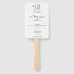 Rustic Script Wedding Program Fan Schedule | Zazzle