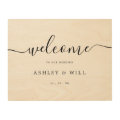 Rustic Script Wedding Reception Wood Welcome Sign | Zazzle