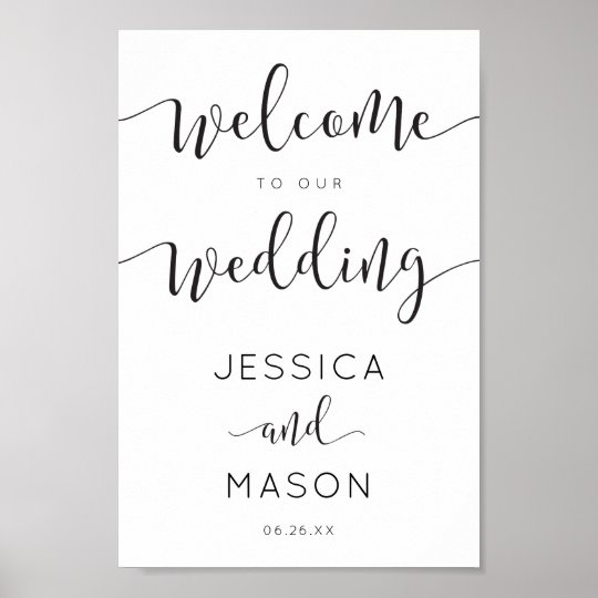 Rustic Script Wedding Welcome Sign | Zazzle.com