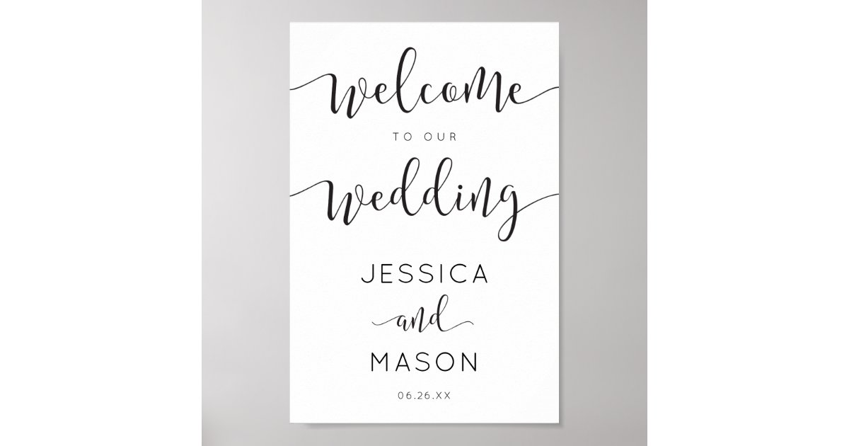Rustic Script Wedding Welcome Sign | Zazzle