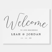 Rustic Script Welcome To Our Beginning Wedding Foam Board | Zazzle