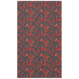 Rustic Seafood Pattern Dark Gray Crawfish Lobster Tablecloth | Zazzle