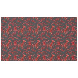 Rustic Seafood Pattern Dark Gray Crawfish Lobster Tablecloth | Zazzle