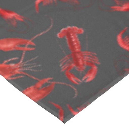 Rustic Seafood Pattern Dark Gray Crawfish Lobster Tablecloth | Zazzle