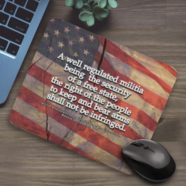 Rustic Second Amendment Typography US Flag Mouse Pad | Zazzle