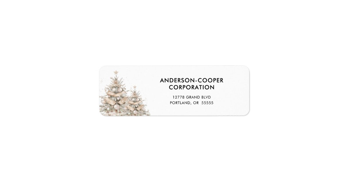 Rustic Seren Christmas Trees Return Address Label | Zazzle