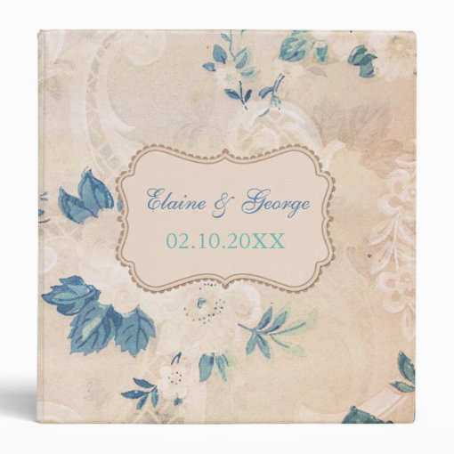 Rustic Shabby Chic Blue Vintage Wedding Planner 3 Ring Binder | Zazzle