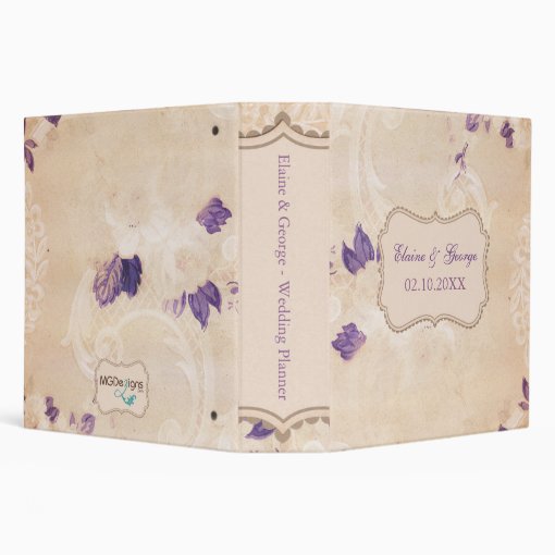 Rustic Shabby Chic Purple Vintage Wedding Planner Binder | Zazzle