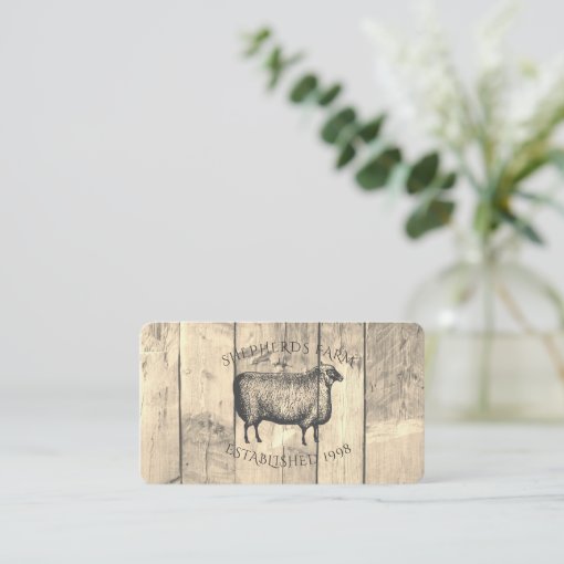 Rustic Shiplap Sheep Barn Wood Custom Farm Logo Business Card | Zazzle