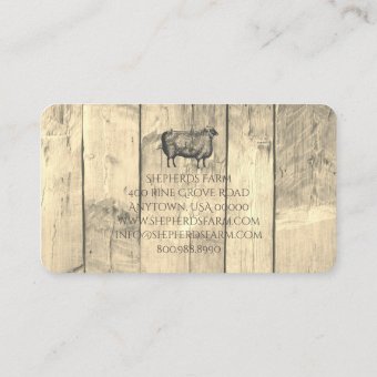 Rustic Shiplap Sheep Barn Wood Custom Farm Logo Business Card | Zazzle
