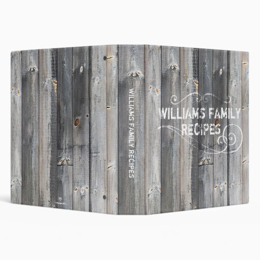 Rustic Shiplap Wood Boards Family Recipe 3 Ring Binder | Zazzle