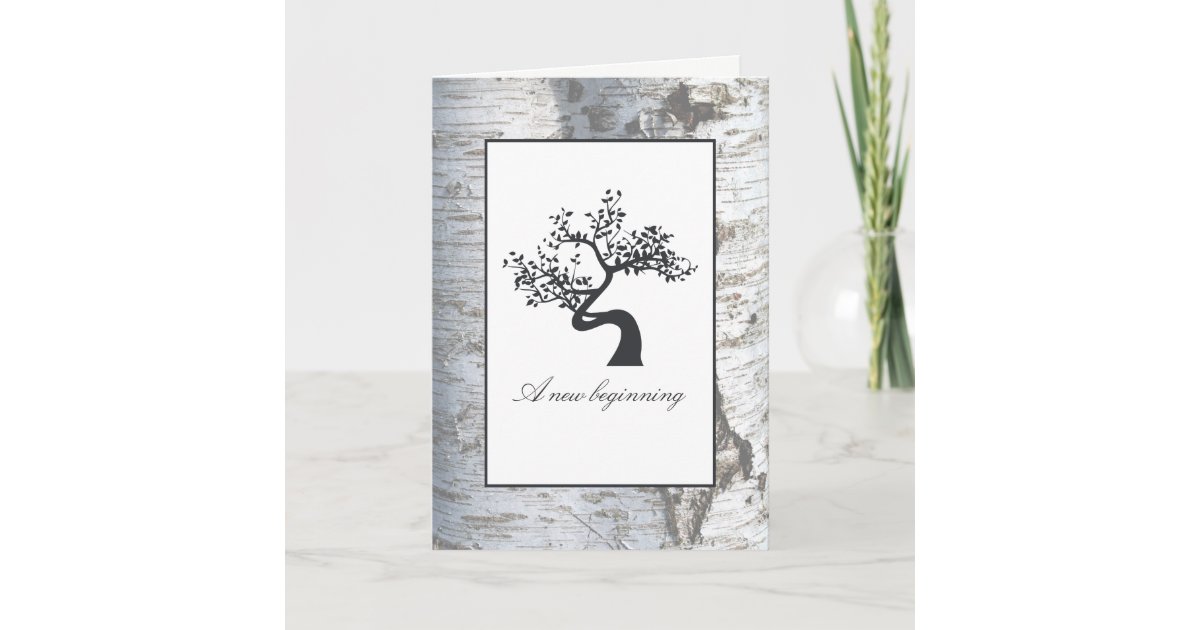 Rustic Silver Birch Tree Baby Announcement | Zazzle
