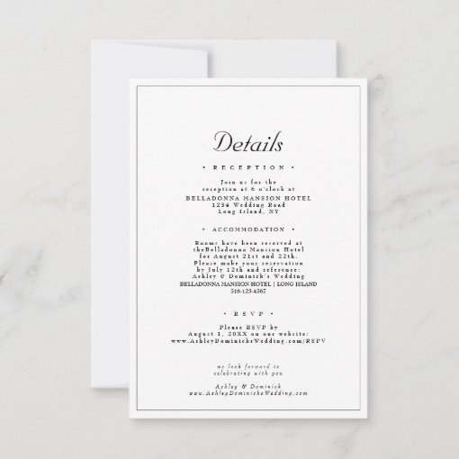 Rustic Simple Border All In One Wedding Invitation | Zazzle