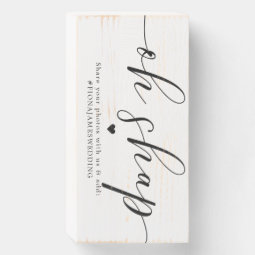 Rustic Simple Wedding Oh Snap Photo Booth Hashtag Wooden Box Sign | Zazzle