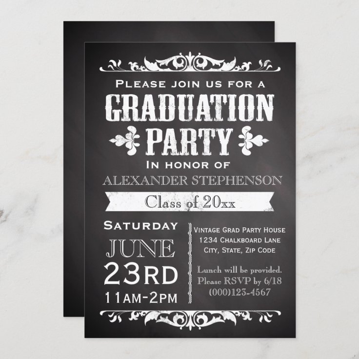 Rustic Slate Graduation Party Invitation | Zazzle
