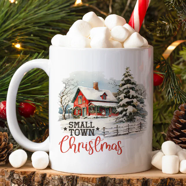 Rustic Small Town Christmas Farmhouse Coffee Mug | Zazzle