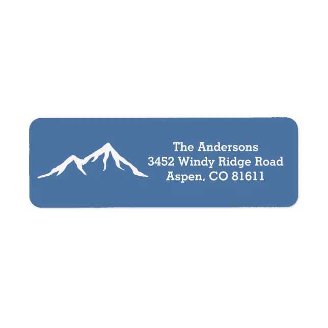 Rustic Snow Capped Mountains Custom Label | Zazzle