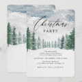Rustic Snow Christmas Tree Christmas Party Invitation | Zazzle