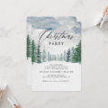 Rustic Snow Christmas Tree Christmas Party Invitation | Zazzle