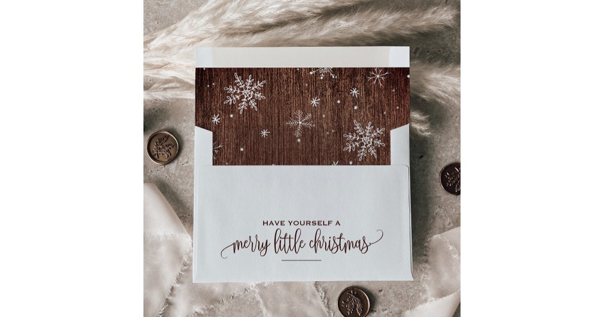 Rustic Snowflake Christmas Envelope | Zazzle