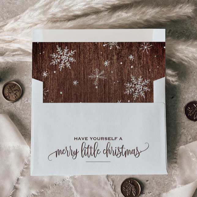 Rustic Snowflake Christmas Envelope | Zazzle