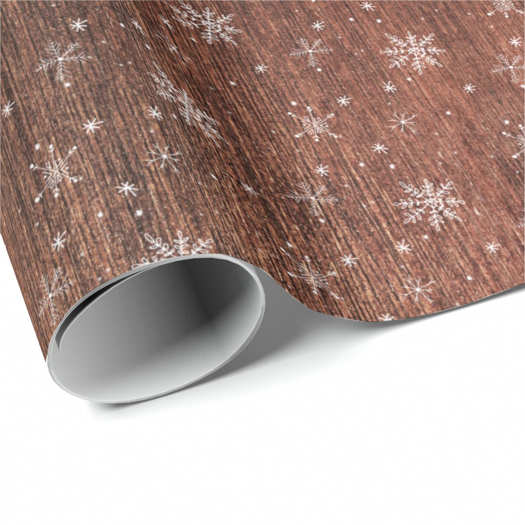 Rustic Snowflake Christmas Wrapping Paper | Zazzle