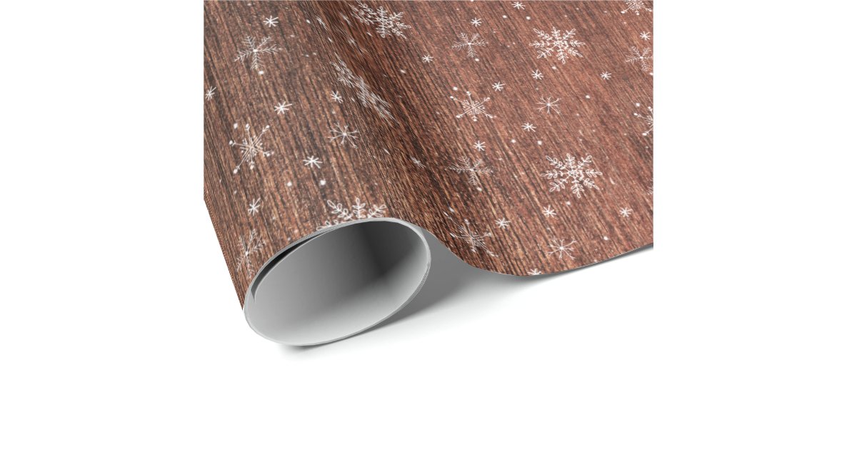 Rustic Snowflake Christmas Wrapping Paper | Zazzle