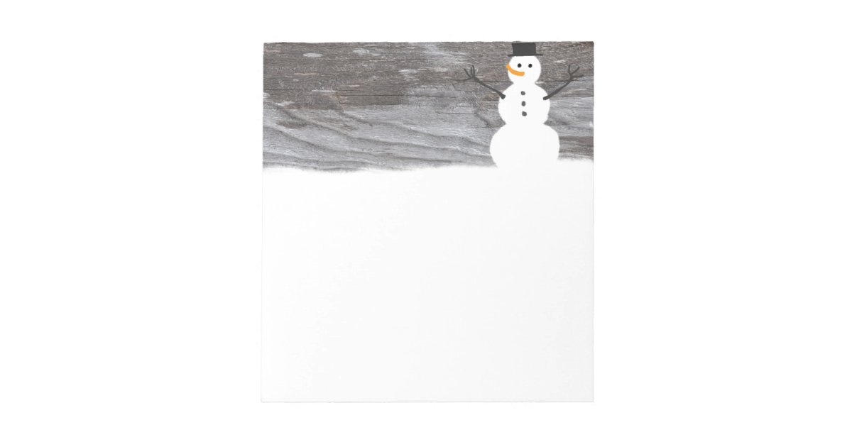 Rustic Snowman Notepad | Zazzle