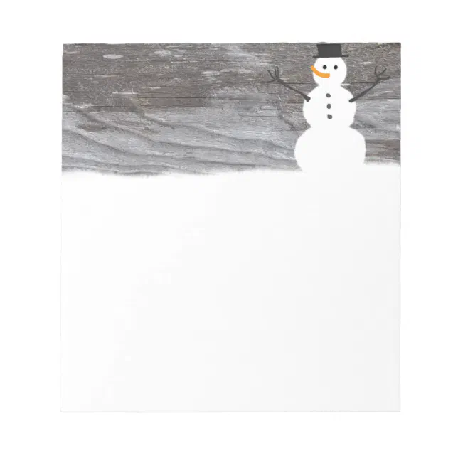 Rustic Snowman Notepad | Zazzle