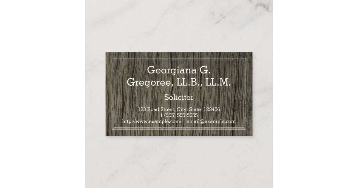 Rustic Solicitor Business Card | Zazzle