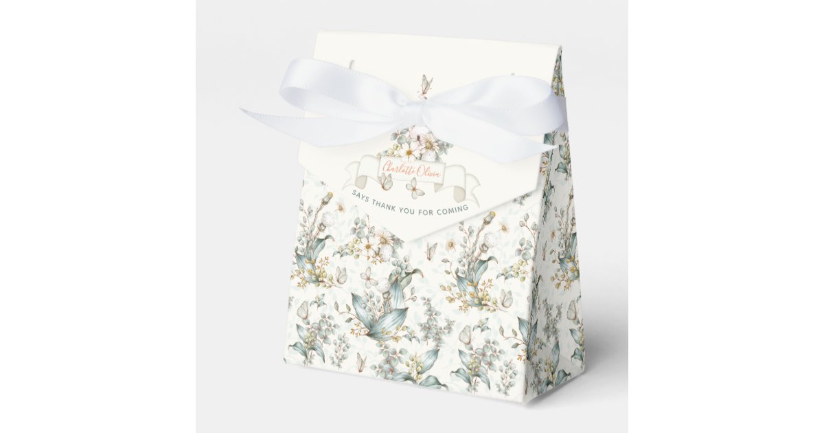 Rustic Some Bunny is One Floral Girl Cottagecore Favor Boxes | Zazzle