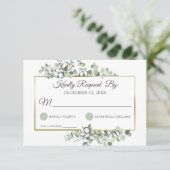 Rustic Southern Cotton Boll Botanical Wedding RSVP Card | Zazzle
