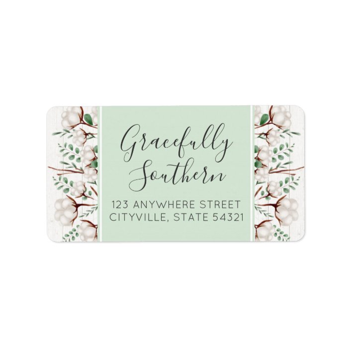 Rustic Southern Cotton Flowers on White Barn Wood Label | Zazzle.com