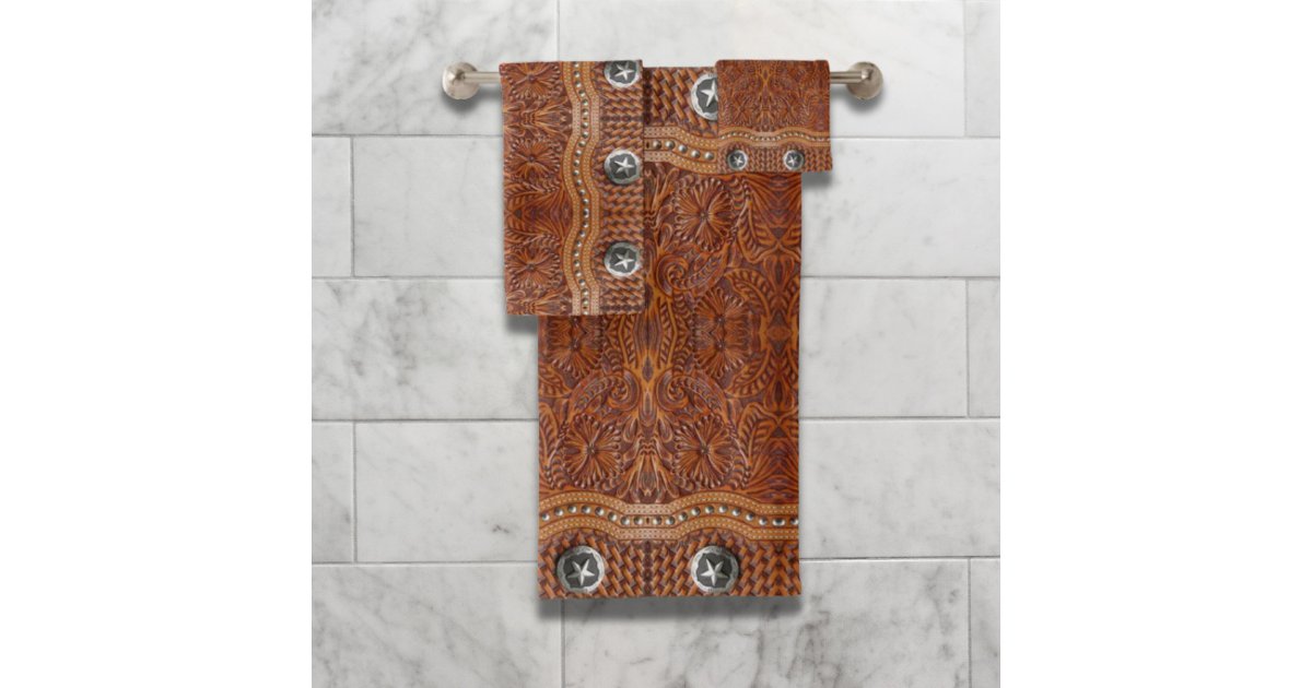 Rustic Southwest Farmhouse Cowboy Western Country Bath Towel Set | Zazzle