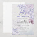 Rustic spring purple flowers fifty and fabulous invitation | Zazzle