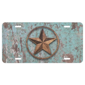 Rustic Star (Blue) License Plate | Zazzle